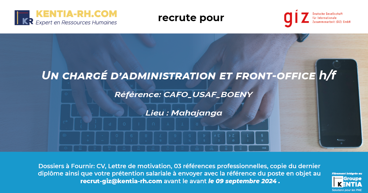 Un chargé d'administration et front-office h/f